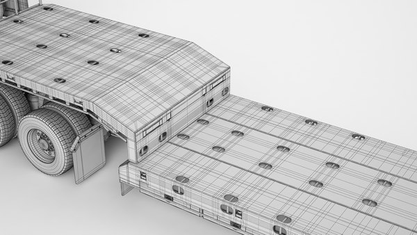 3D Semi Truck Generic Drake Trailer 01 - TurboSquid 1825147