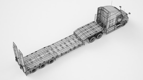 3D Semi Truck Generic Drake Trailer 01 - TurboSquid 1825147