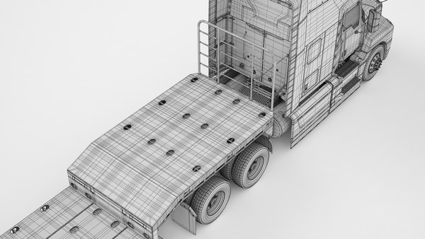 3D Semi Truck Generic Drake Trailer 01 - TurboSquid 1825147