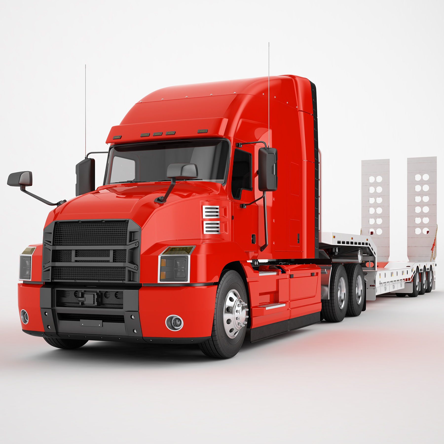 3D Semi Truck Generic Drake Trailer 01 - TurboSquid 1825147