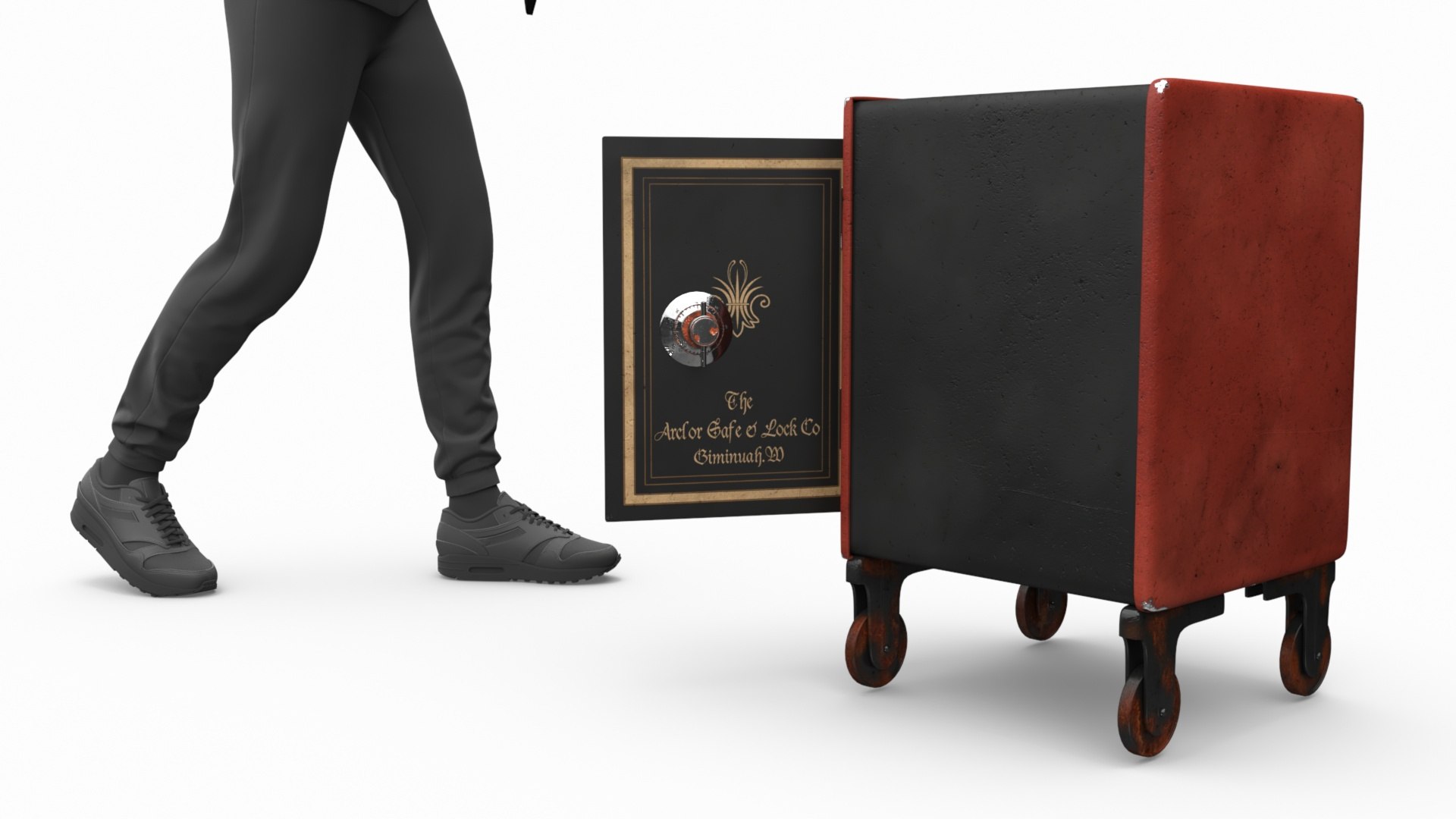 Burglar With Crowbar And Gold In Safe 3D Model - TurboSquid 2342497