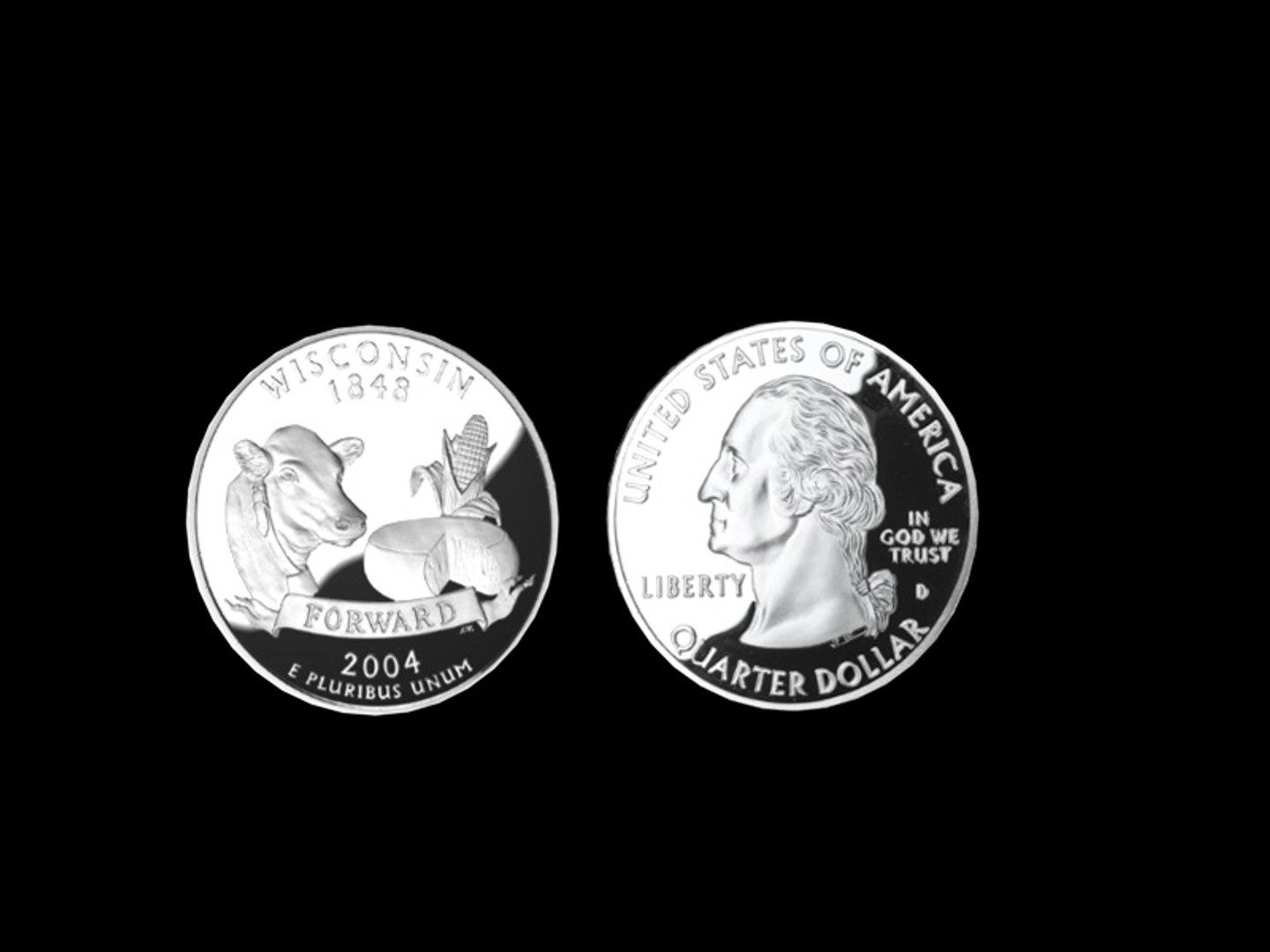 3d Model Wisconsin Quarter
