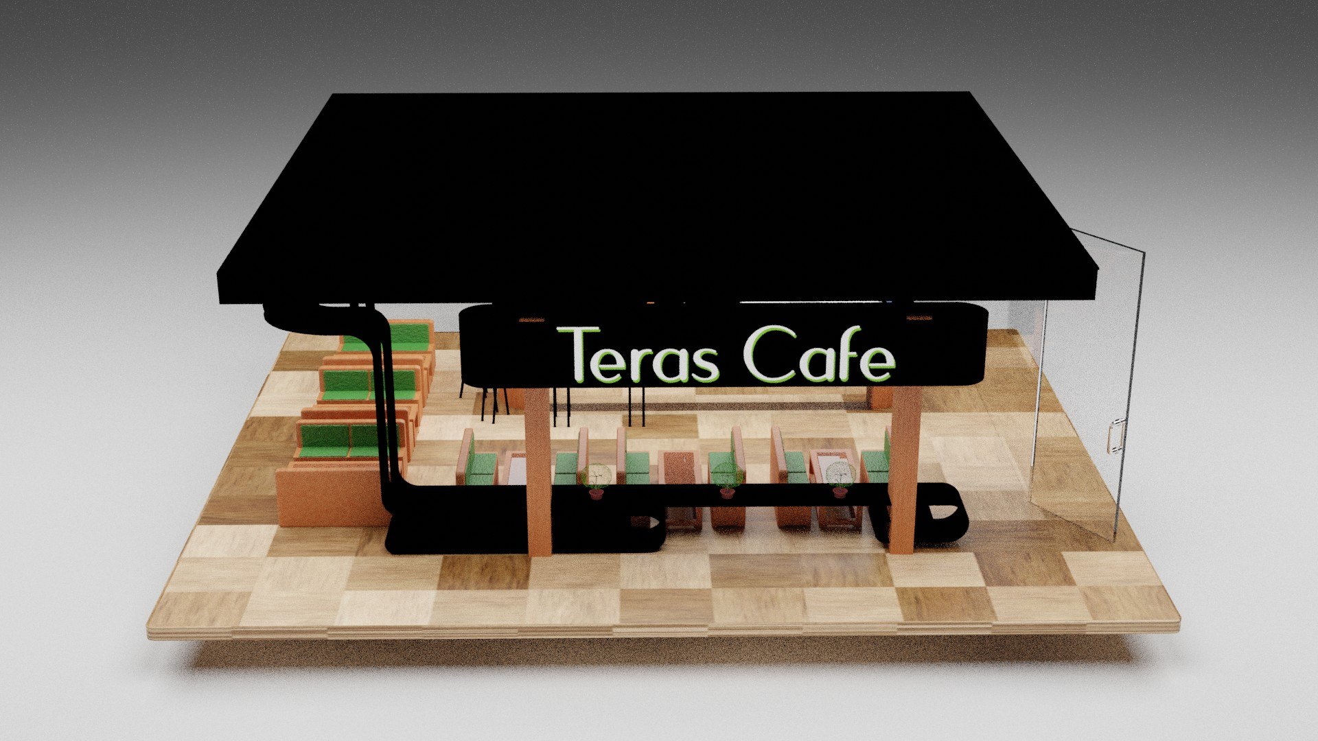 3D Low Poly Cafe Terrace Model - TurboSquid 1973544