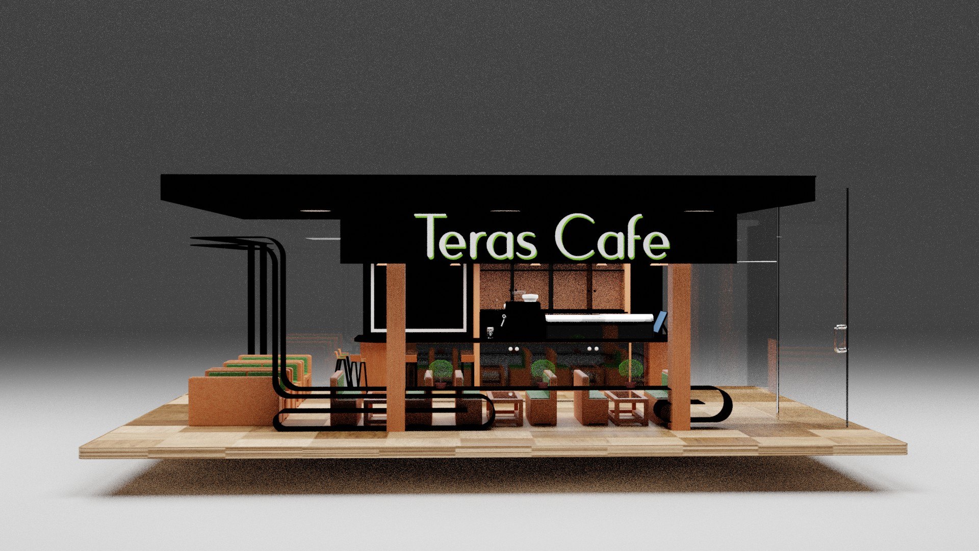 3D Low Poly Cafe Terrace Model - TurboSquid 1973544