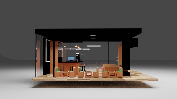 3D low poly cafe terrace model - TurboSquid 1973544