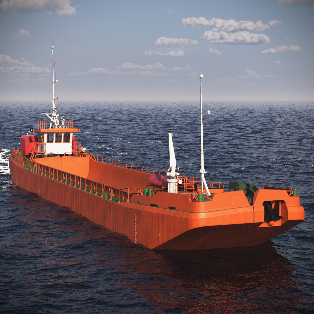 Modello 3D Chiatta industriale vuota Stato arancione - TurboSquid 2411028