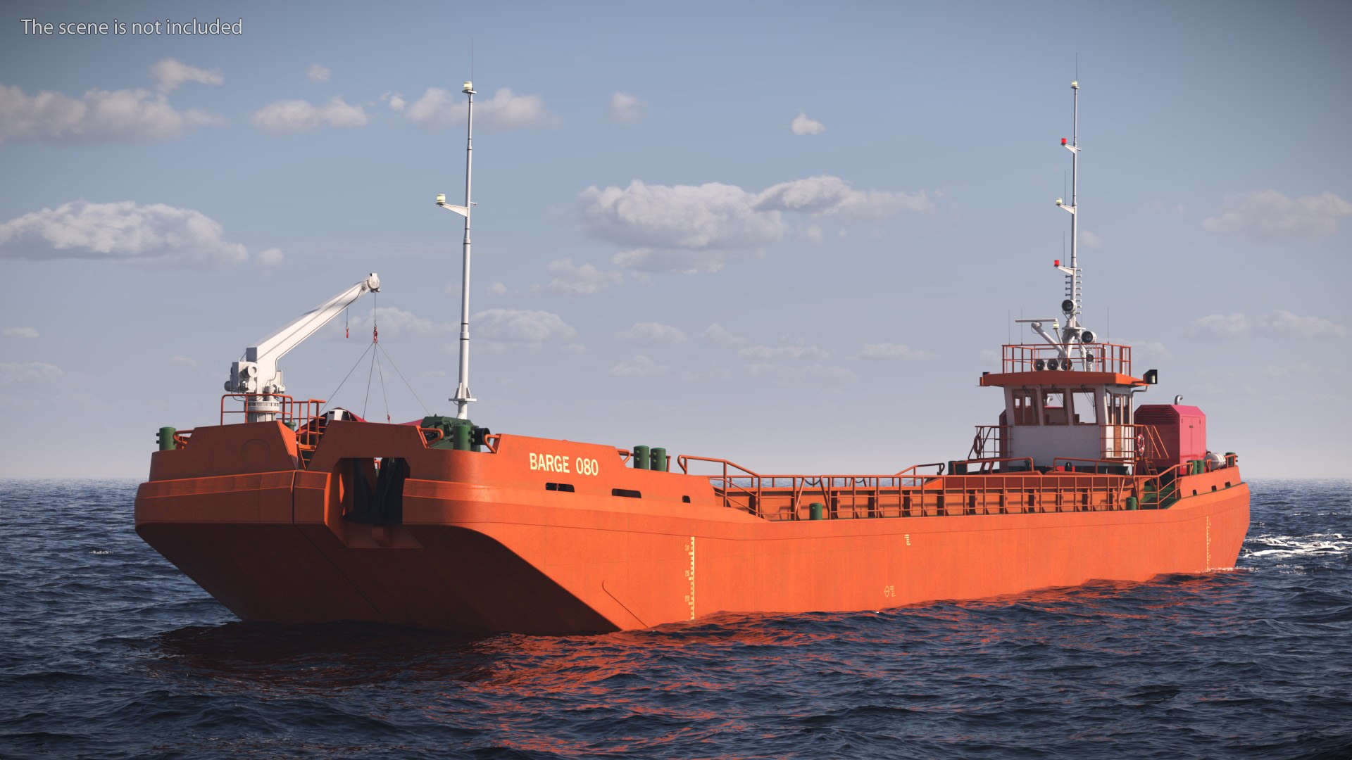 3D Model Industrial Split Barge Empty State Orange - TurboSquid 2411028