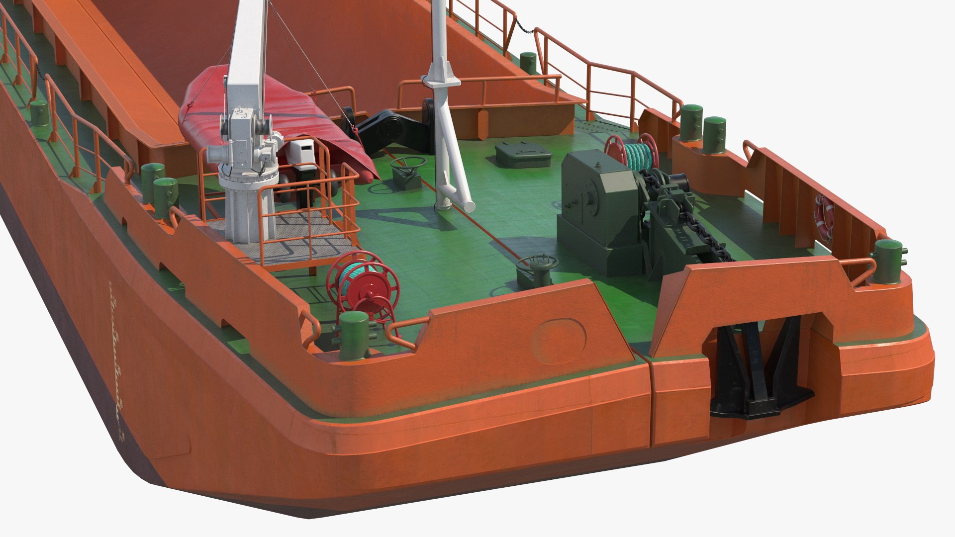 3D Model Industrial Split Barge Empty State Orange - TurboSquid 2411028