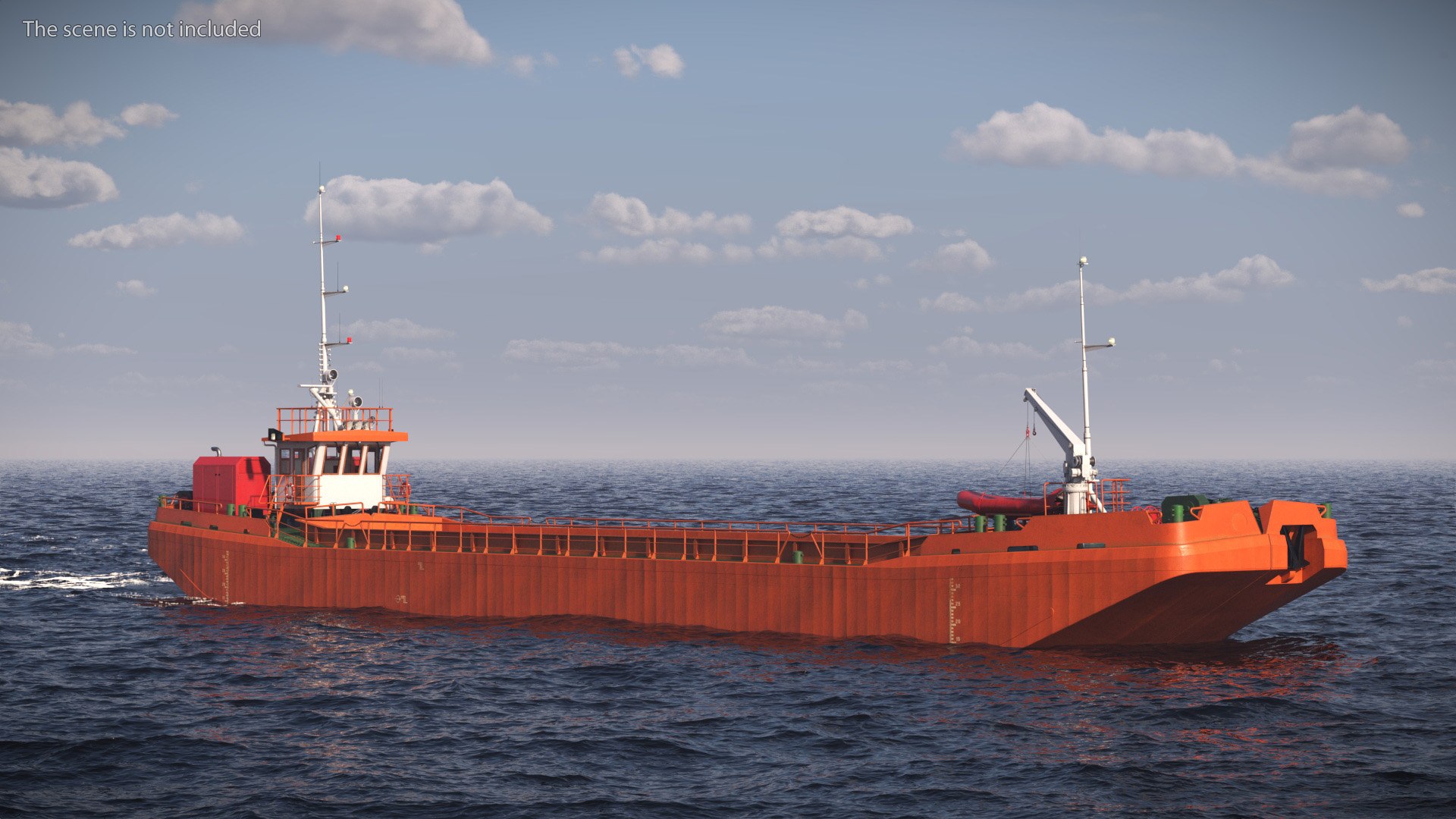 3D Model Industrial Split Barge Empty State Orange - TurboSquid 2411028