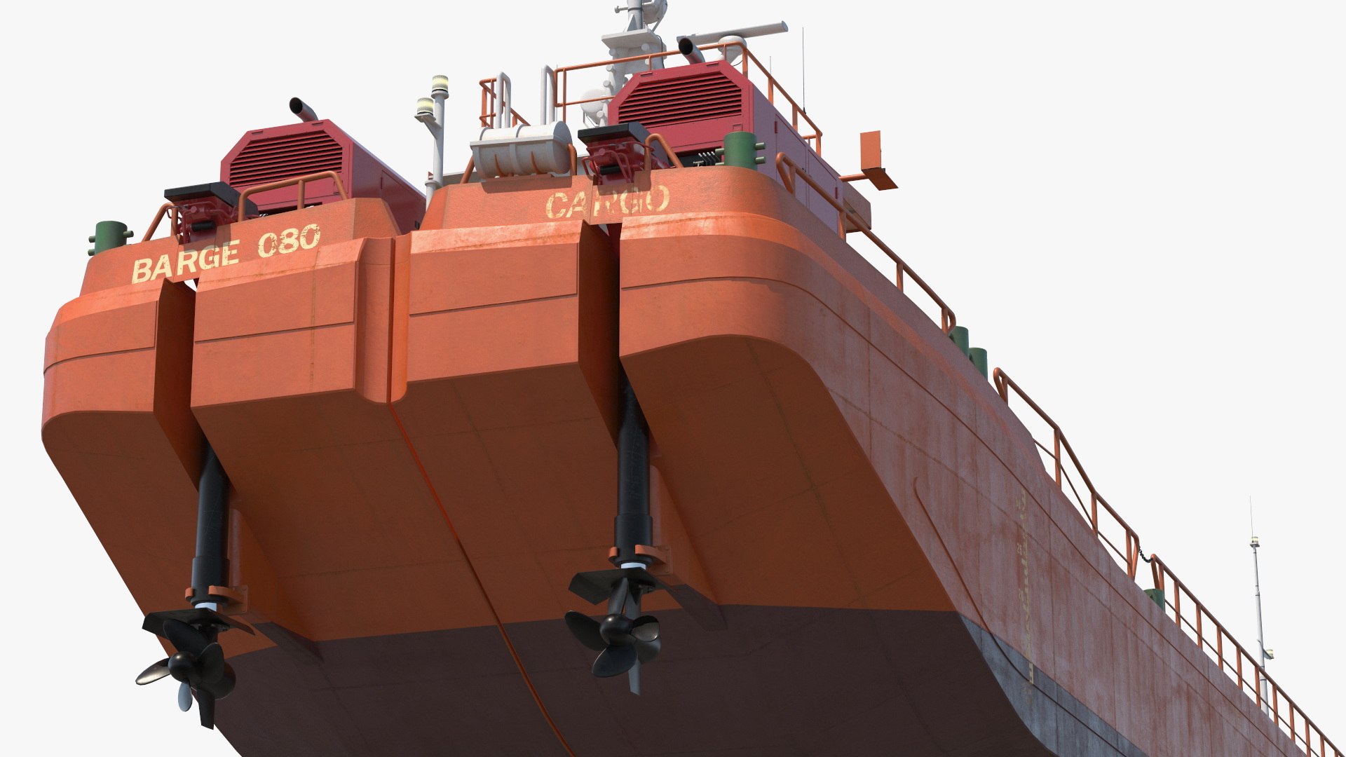 3D Model Industrial Split Barge Empty State Orange - TurboSquid 2411028