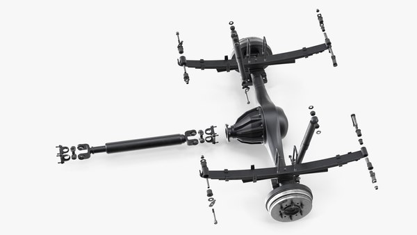 modelo 3d Vista despiezada de la suspensión de ballesta de la Toyota ...