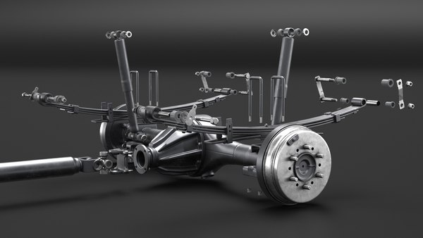 modelo 3d Vista despiezada de la suspensión de ballesta de la Toyota ...