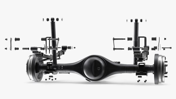 modelo 3d Vista despiezada de la suspensión de ballesta de la Toyota ...