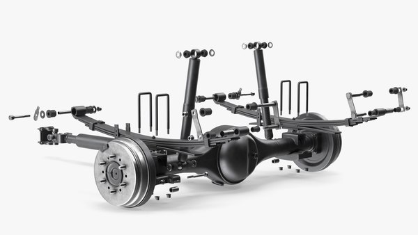 modelo 3d Vista despiezada de la suspensión de ballesta de la Toyota ...