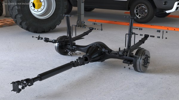 modelo 3d Vista despiezada de la suspensión de ballesta de la Toyota ...