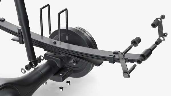modelo 3d Vista despiezada de la suspensión de ballesta de la Toyota ...