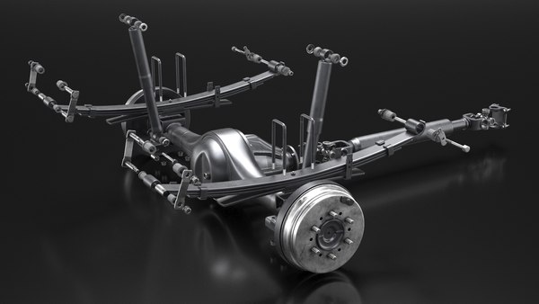 modelo 3d Vista despiezada de la suspensión de ballesta de la Toyota ...