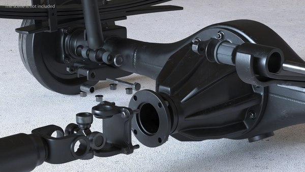 modelo 3d Vista despiezada de la suspensión de ballesta de la Toyota ...