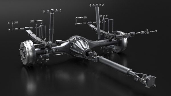 modelo 3d Vista despiezada de la suspensión de ballesta de la Toyota ...
