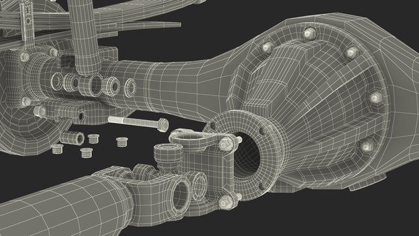 modelo 3d Vista despiezada de la suspensión de ballesta de la Toyota ...