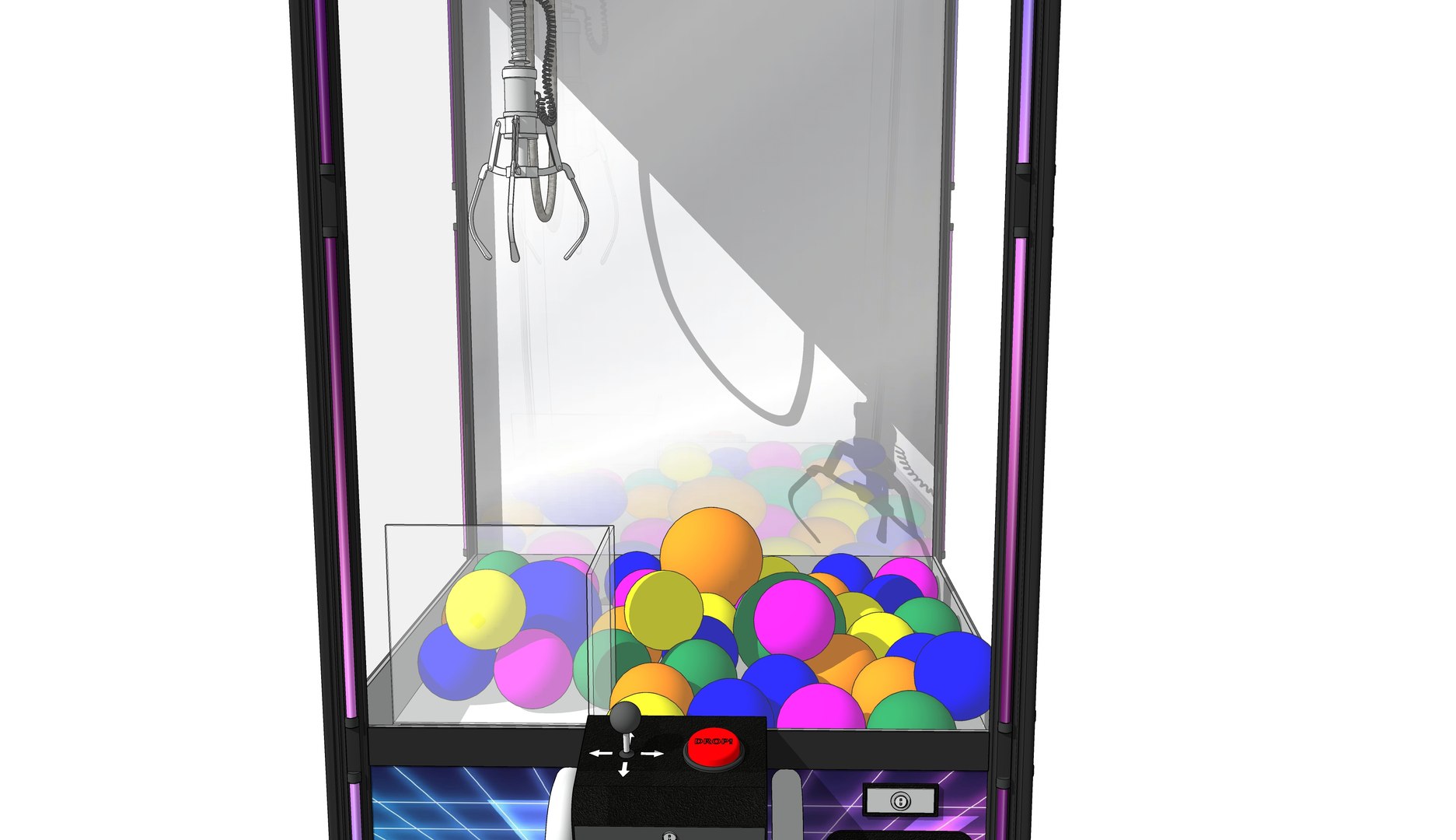 3D Claw Machine Crane Game With Lights Model - TurboSquid 2118979