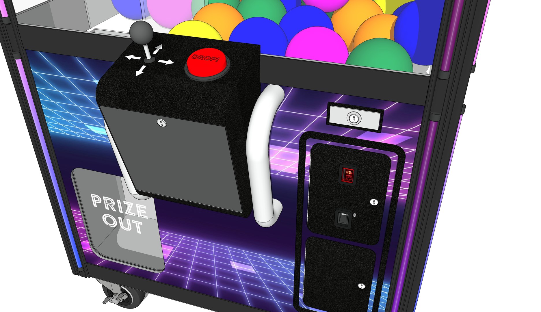 3D Claw Machine Crane Game With Lights Model - TurboSquid 2118979