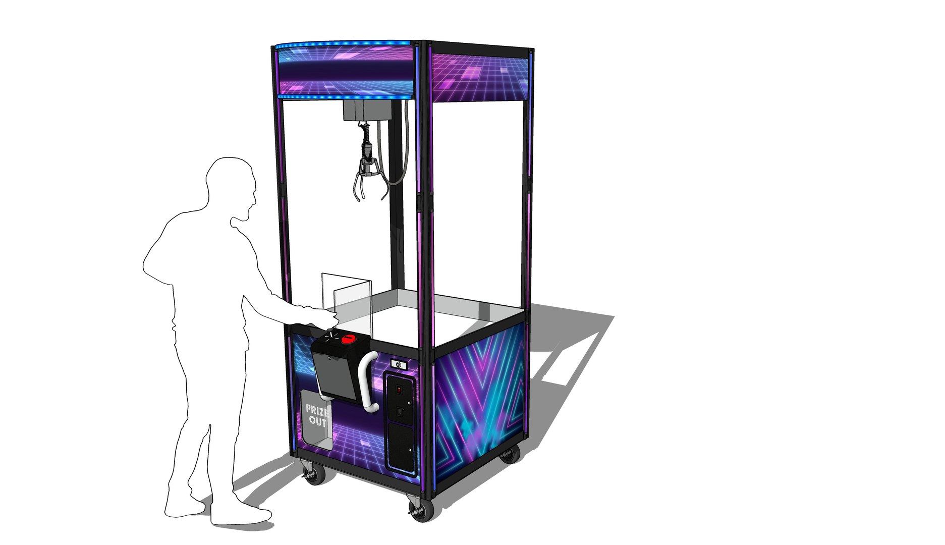 3D Claw Machine Crane Game With Lights Model - TurboSquid 2118979