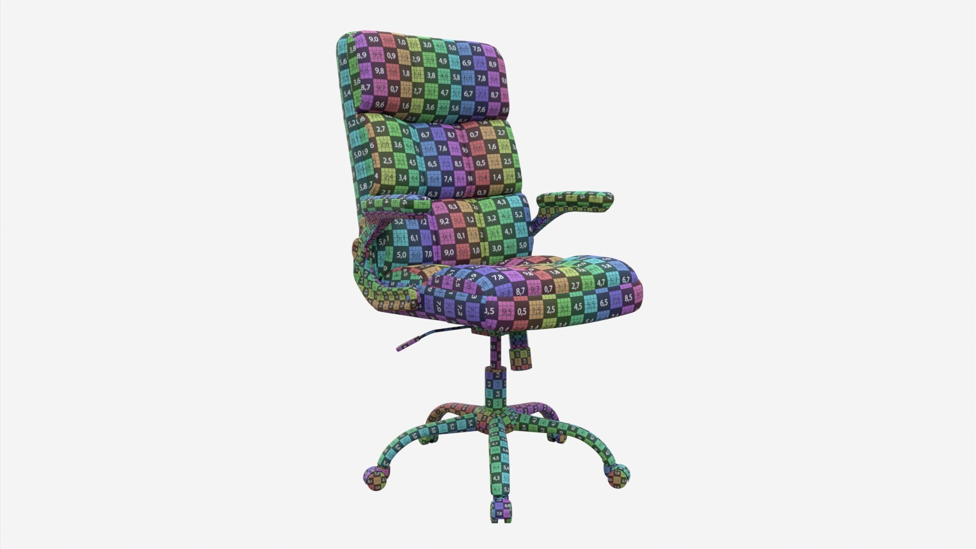 3D Office Chair With Armrests And Wheels 03 Model - TurboSquid 1969362
