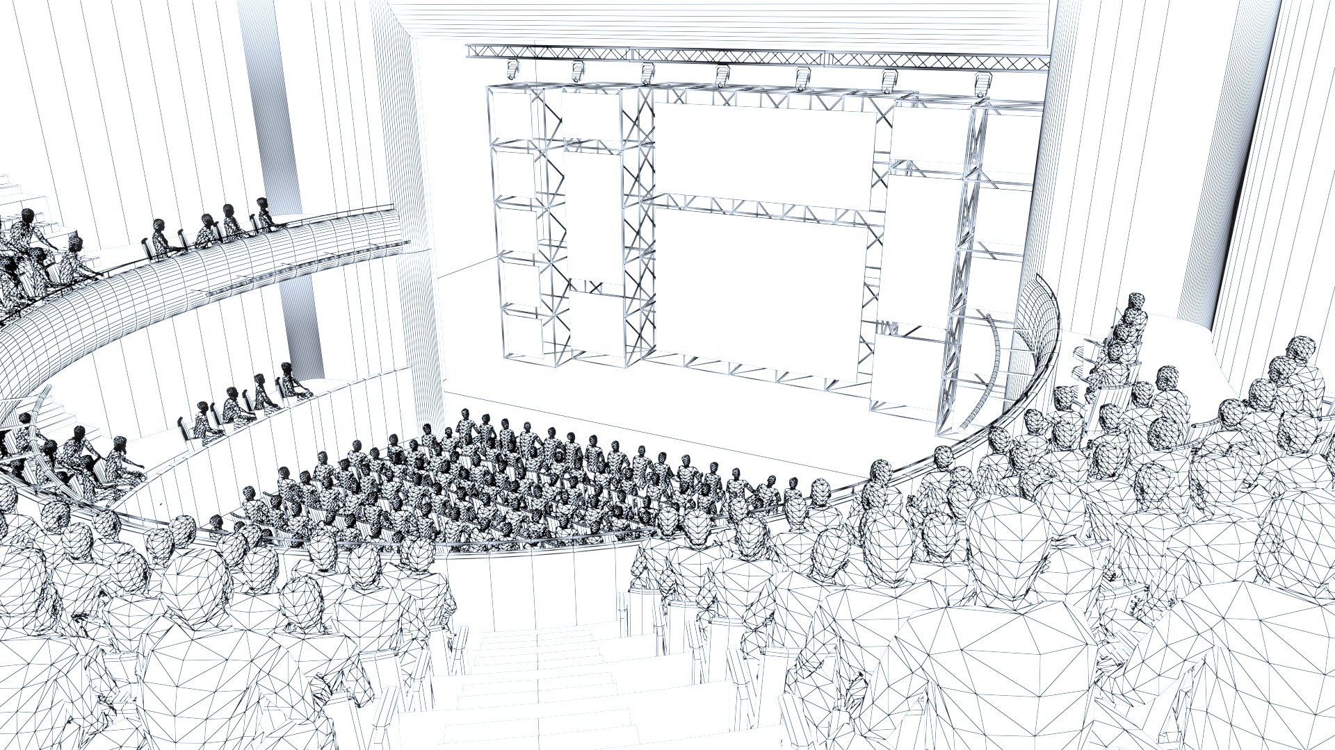 Modern Theater Hall Audience Model - TurboSquid 1670618