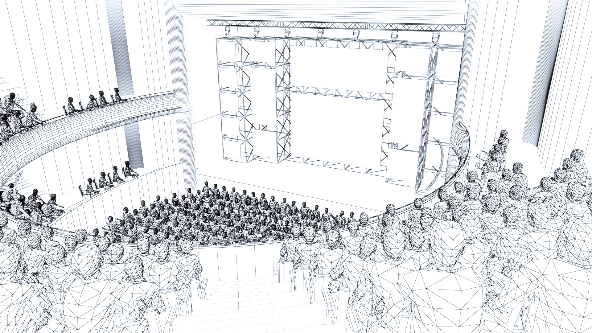 Modern theater hall audience model - TurboSquid 1670618