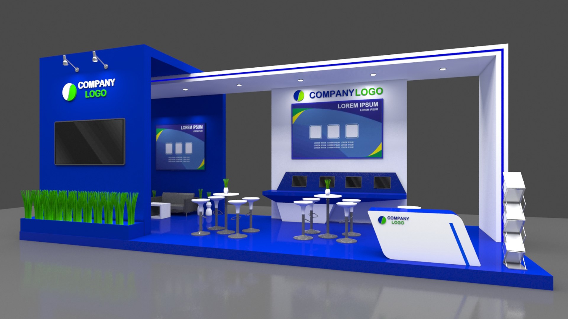 4 Booth Exhibition Modern 3D Model - TurboSquid 1772584