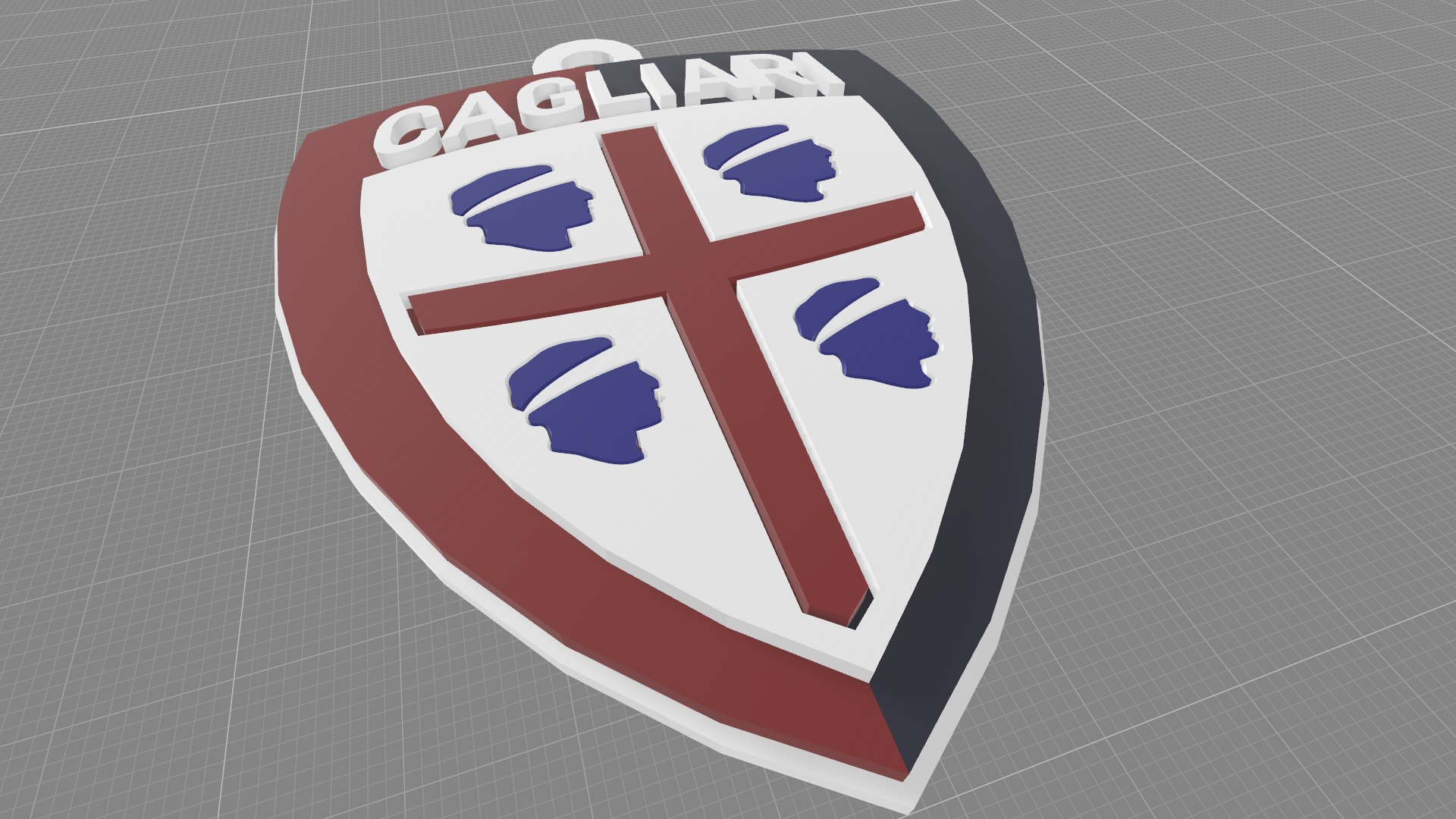 3D Cagliari Logo Shield Printable And Renderable Keychan - TurboSquid ...
