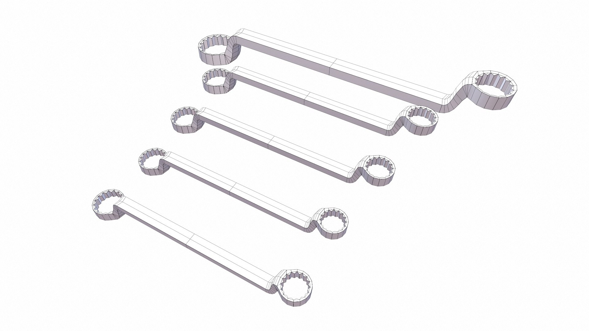 3D Ring Spanners Set Model - TurboSquid 2304754