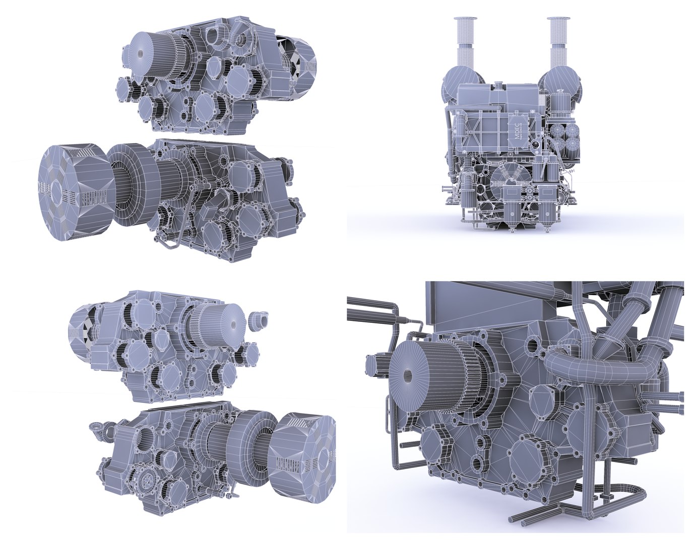 3D 16v4000 Mtu Marine Engine - TurboSquid 1365634