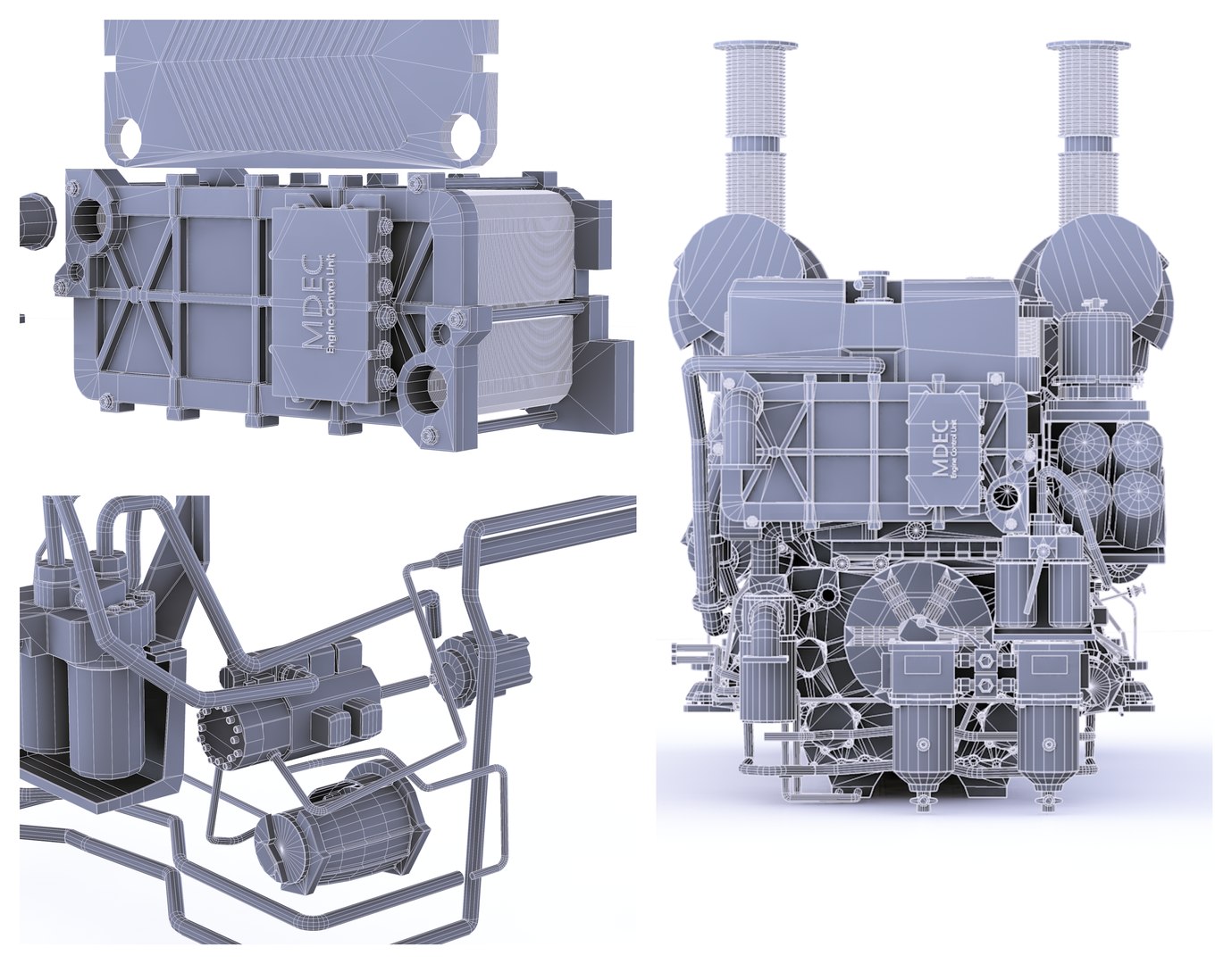 3D 16v4000 Mtu Marine Engine - TurboSquid 1365634