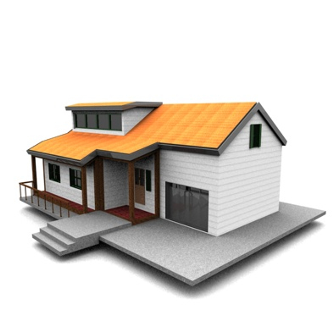 american neighborhood house 3d model