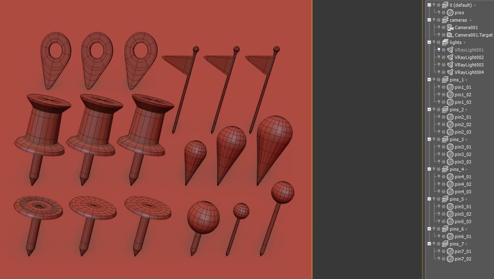 3d model office pins