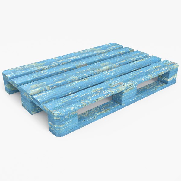 Palete de Madeira Pintada em Azul - PBR Modelo 3D - TurboSquid 2125953