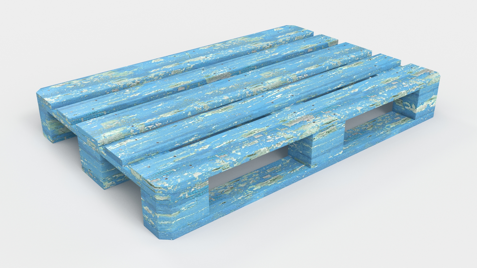 Wood Pallet Blue Painted - PBR Model - TurboSquid 2125953