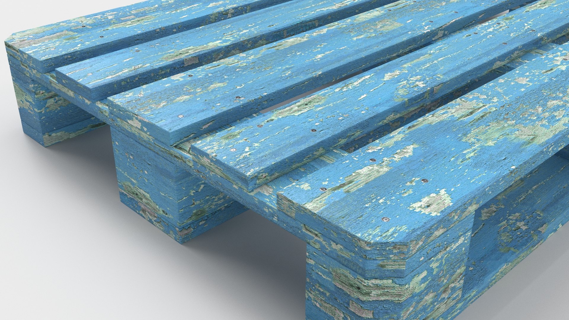 Wood Pallet Blue Painted - PBR Model - TurboSquid 2125953