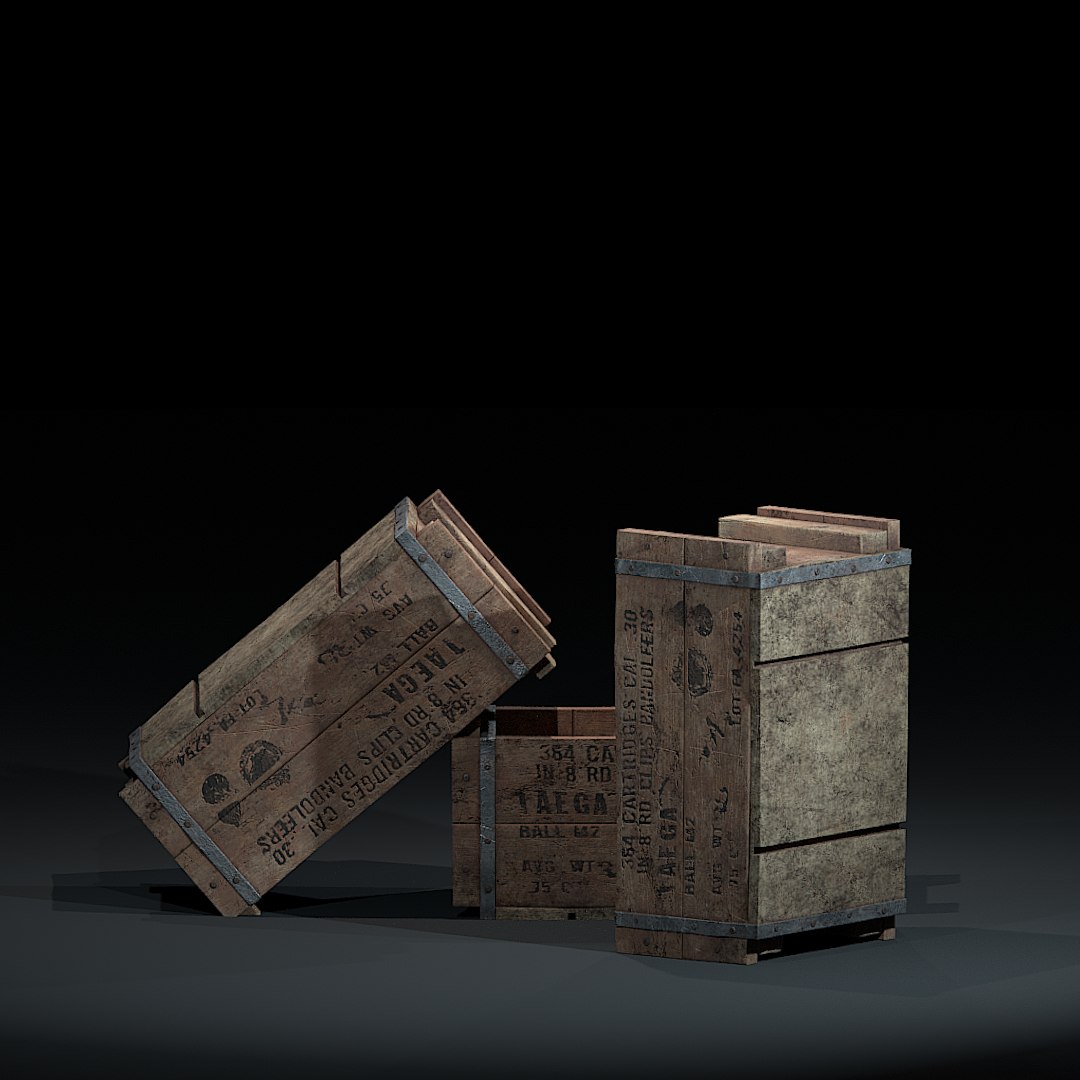 3D wooden crate ww2 model - TurboSquid 1472075