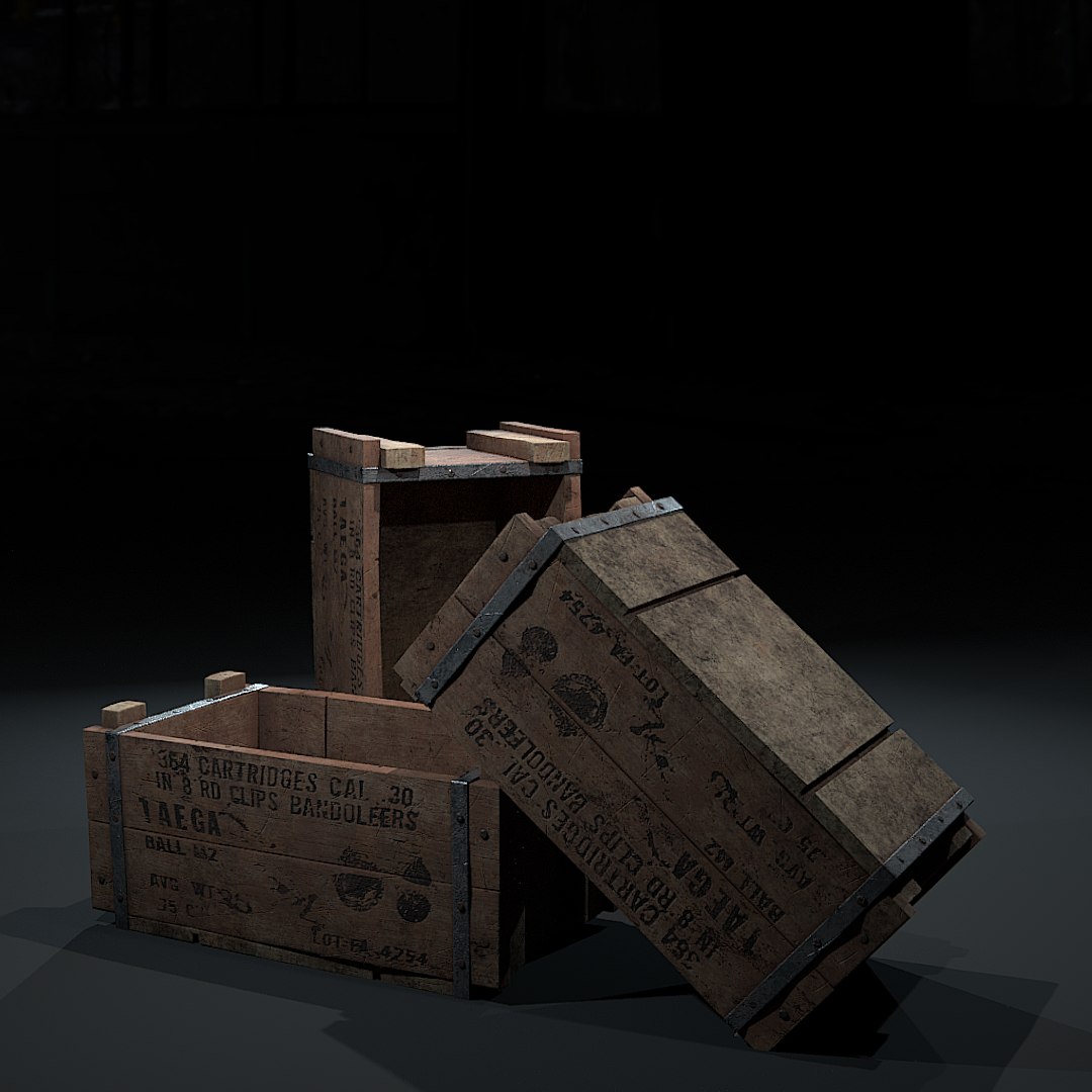 3D wooden crate ww2 model - TurboSquid 1472075