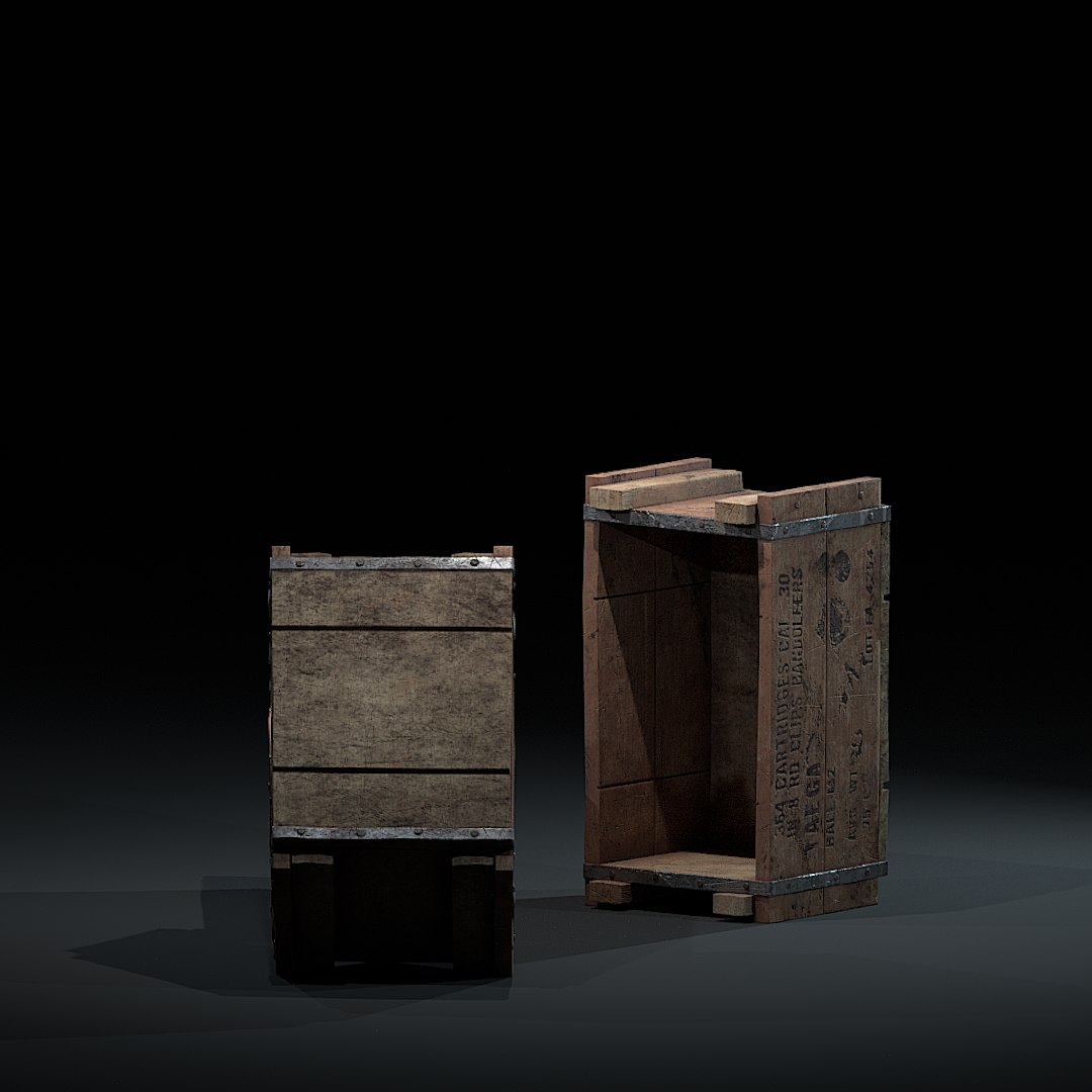 3D wooden crate ww2 model - TurboSquid 1472075