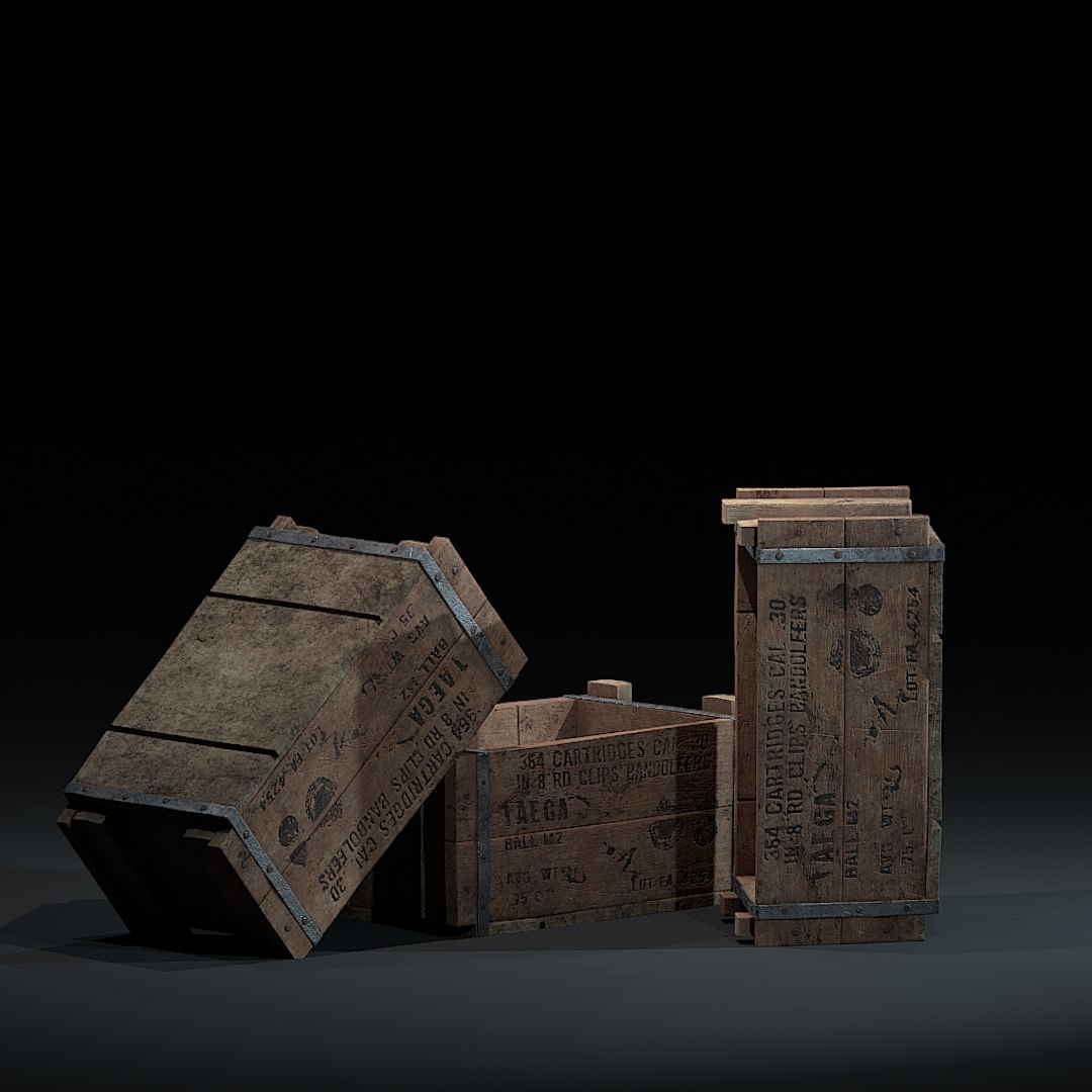 3D wooden crate ww2 model - TurboSquid 1472075