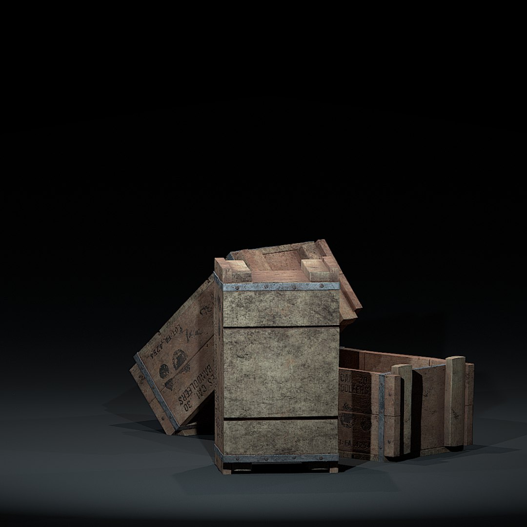 3D wooden crate ww2 model - TurboSquid 1472075