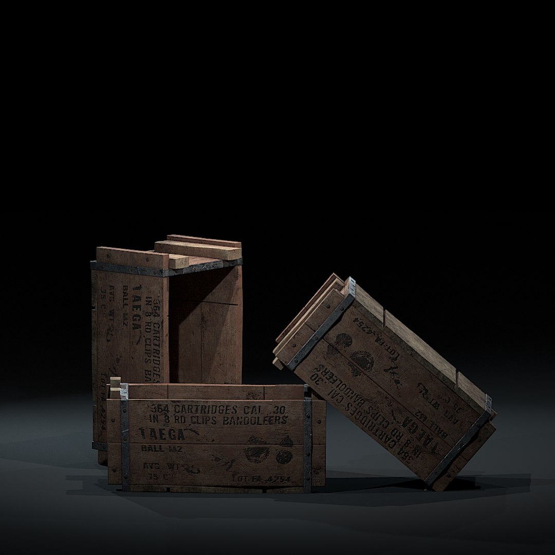 3D wooden crate ww2 model - TurboSquid 1472075