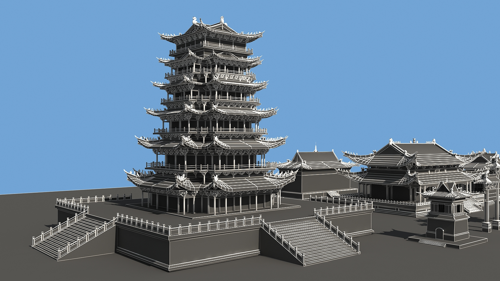Ancient chinese buildings 3D - TurboSquid 1332811