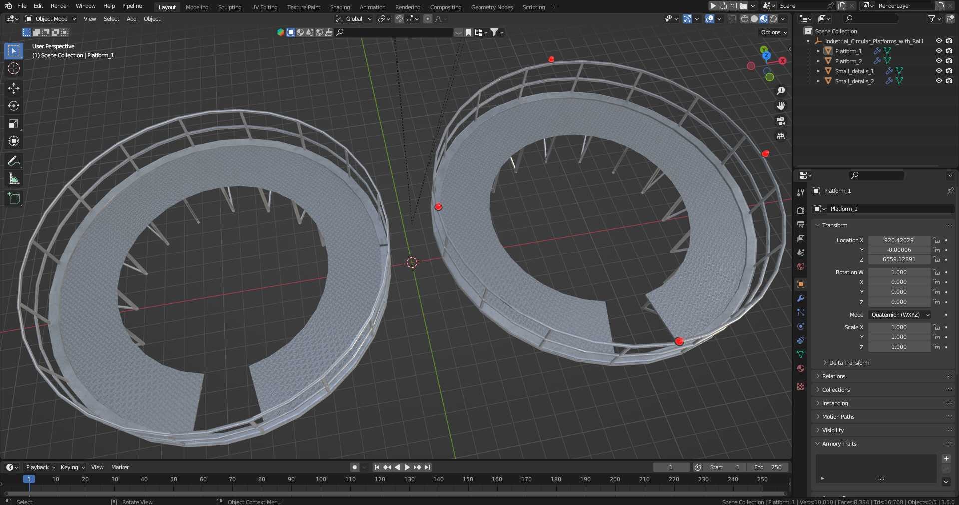 Industrial Circular Platforms With Railings 3D Model - TurboSquid 2371746