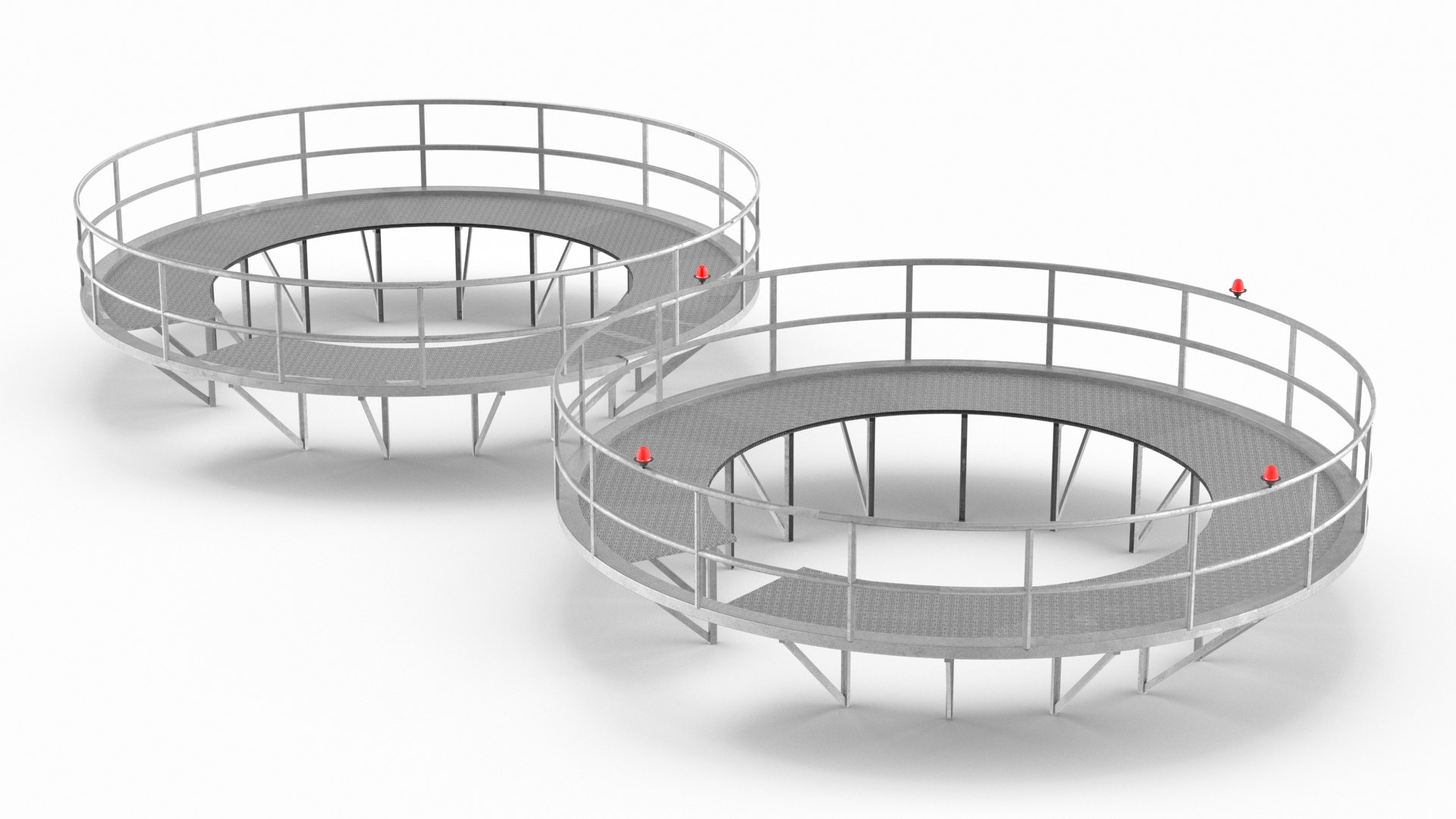 Industrial Circular Platforms With Railings 3D Model - TurboSquid 2371746
