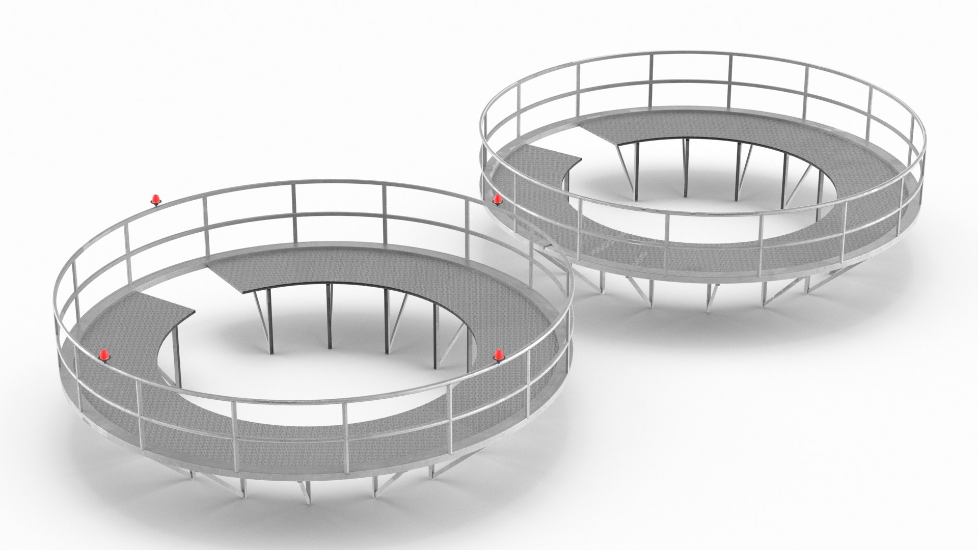 Industrial Circular Platforms With Railings 3D Model - TurboSquid 2371746